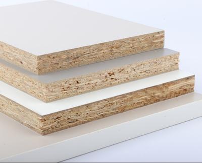 China PET OSB Particle Board 1220x2440mm 12-20mm Thickness Waterproof Melamine Surface for Cabinets Furniture for sale
