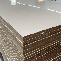 China 18mm UV Glossy White Melamine MDF Panel 1220x2440mm E1 Formaldehyde for Cabinet Doors for sale