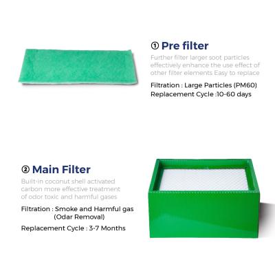 China 4kg Industrial Carbon Filter Set For FES80S Solder Fume Extractor Laser for sale