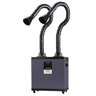 China FED200 Black Solder Fume Extractor with Dual Extraction Points and Multi-Stage Filtration for Repair Workshops for sale