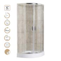 China 5mm Glass Sliding Door Shower Enclosures with Chrome Profile and Shower Tray for sale