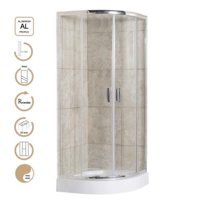 China 5mm Glass Sliding Door Shower Enclosures with Chrome Profile and Shower Tray for sale