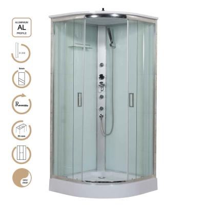 China 5mm Glass Sliding Door Shower Cabin with Chrome Profile and Shower Tray for sale