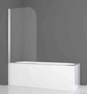 China 6mm Safety Clear Tempered Glass Bathtub Screen with Chrome Profile Finish for sale