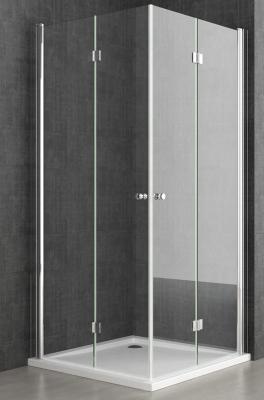 China 6mm Clear Tempered Glass Hinged Shower Door Enclosure with Chrome Profile for sale