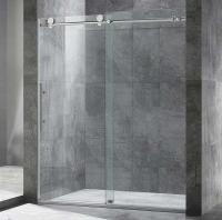 China 3/8 Inch Full Frameless Shower Glass Design with Smooth Big Rollers for sale