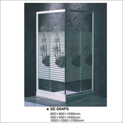 China Sqaure Bathroom Shower Enclosure , Glass Door Shower Stall Coconut Tree Style for sale