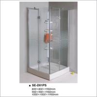 China Square Simple Hinged Door Shower Enclosures Shower Room With Painting Glass for sale