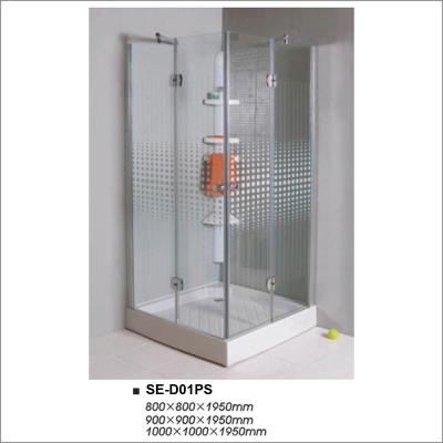 China Square Simple Hinged Door Shower Enclosures Shower Room With Painting Glass for sale