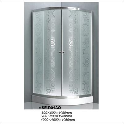 China Arc Shaped Acid Glass Sliding Door Shower Enclosures with Aluminium Alloy Frame for sale