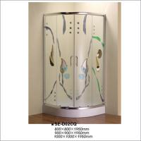 China Curved Corner Shower Enclosure , Colorful Glass Luxury Bathroom Shower Stalls for sale