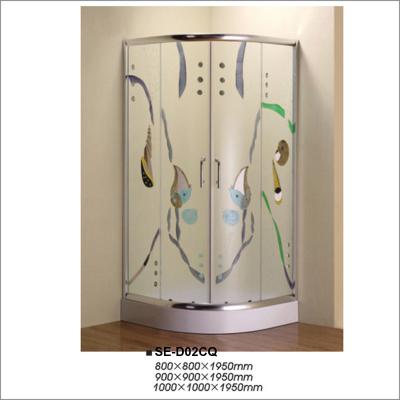 China Curved Corner Shower Enclosure , Colorful Glass Luxury Bathroom Shower Stalls for sale