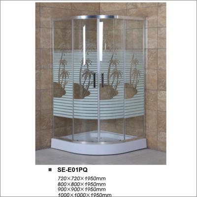 China Painted Glass Bathroom Shower Enclosures With Sliding Door Aluminum Frame for sale
