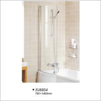 China 6mm Tempered Glass Bath Screen Folding Type Frameless 750mmx1400mm for sale