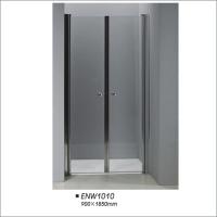 China Economic Tempered Glass Bath Screen with Pivot Open Style Aluminum Alloy Frame for sale
