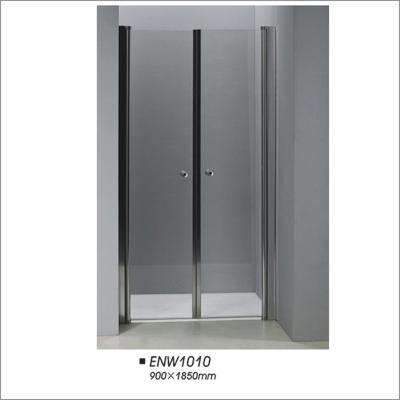 China Economic Tempered Glass Bath Screen with Pivot Open Style Aluminum Alloy Frame for sale