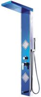 China Blue Color Stainless Steel Shower Panel With Mixer Tap Wall Mounted Installation for sale