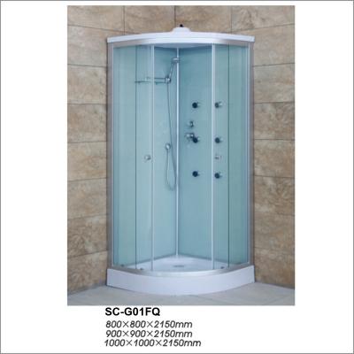 China Quadrant Shower Enclosure With Tempered Fabric Glass Sliding Door for sale