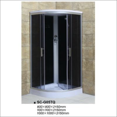 China Mirror Black Gray Glass Shower Cabin with Shower Hand Six Jets Computer Panel for sale