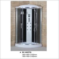 China Round Roof Chrome Profile Shower Cabin with Six Jets Shelf Hand Shower for sale
