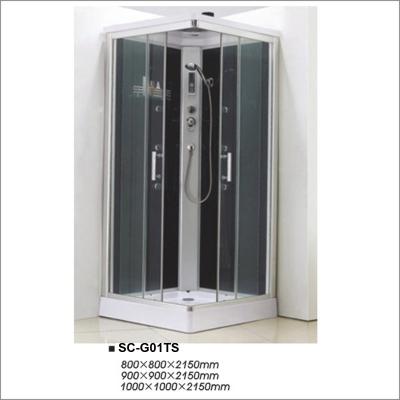 China Durable Complete Shower Room with Shelf and Chrome Profile Square Tray for sale