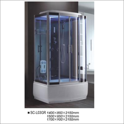 China Rectangle Shower Cabin with Shelf with Top Shower and Six Jets / Nozzles for sale
