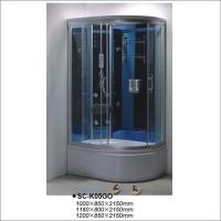 China Reversible Corner Steam Shower Cabin Tempered Glass Panel With Oval Shape Tray for sale