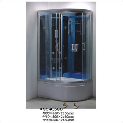 China Reversible Corner Steam Shower Cabin Tempered Glass Panel With Oval Shape Tray for sale