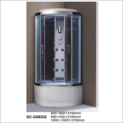 China High Tray Complete Shower Cubicles With Roof ，Gray Glass Modern Shower Room for sale