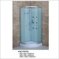 China Aluminum Framed Fabric Glass Simple Shower Cabin  / Bathroom Shower Stalls for sale
