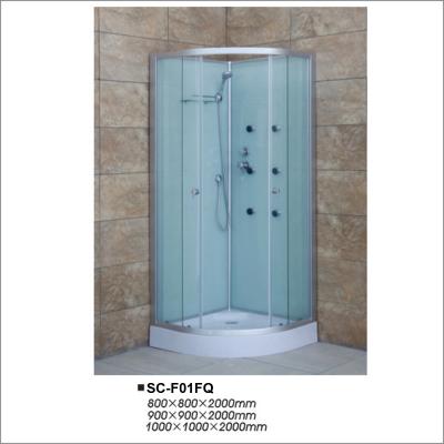 China Aluminum Framed Fabric Glass Simple Shower Cabin  / Bathroom Shower Stalls for sale
