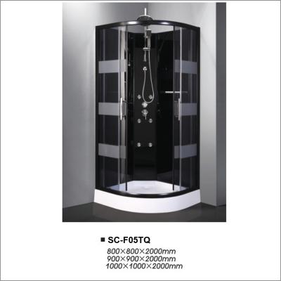 China Multi Function Steam Shower Cabin with Black Aluminum Frame for sale
