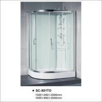 China Sliding Door Bathroom Shower Cubicles Reversible Oval Shaped Shower Box for sale