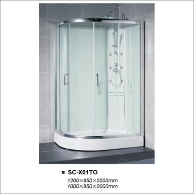 China Sliding Door Bathroom Shower Cubicles Reversible Oval Shaped Shower Box for sale