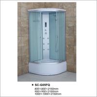 China Single Person Sliding Door Shower Cabin Enclosures with Tempered Fabric Glass for sale