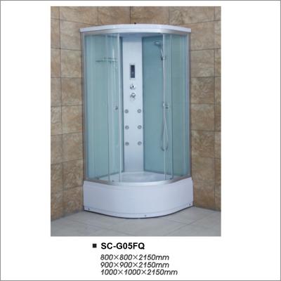 China Single Person Sliding Door Shower Cabin Enclosures with Tempered Fabric Glass for sale