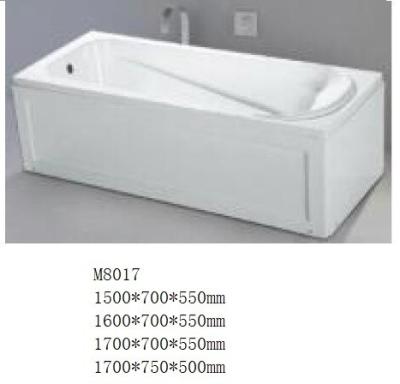 China Acrylic Rectangular Freestanding Soaking Tub / Stand Alone Soaker Tub for sale