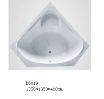 China Corner Acrylic Drop-in Bathtub  Anti - Skid Easier Cleaning 1400*1400*400mm for sale