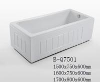 China Rectangle Freestanding Acrylic Bathtub With Two Side Skirts non slip for Adults for sale