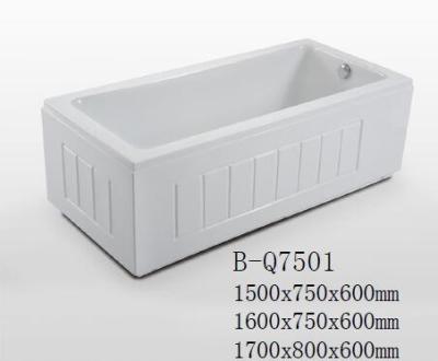 China Rectangle Freestanding Acrylic Bathtub With Two Side Skirts non slip for Adults for sale