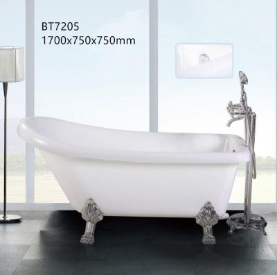 China Classic Bathroom Acrylic Freestanding Tub With Legs Solid Surface Wear Resistance for sale
