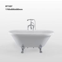 China White Color Indoor Clawfoot Jacuzzi Tub , Acrylic Freestanding Tub With Legs for sale