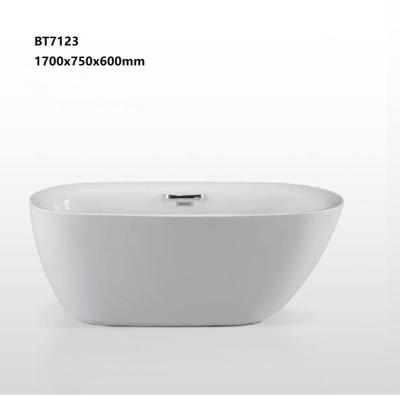 China Acrylic Stand Alone Bathtubs Oval Shaped Easy Cleaning CE ISO9001 Certification for sale