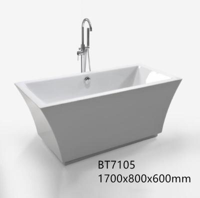 China Rectangle Reestanding Freestanding Acrylic Tub , Modern Stand Alone Tub for sale