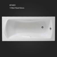 China Acrylic Drop-In Bathtub Modern Built-In Tub White Color Rectangle Shaped for sale