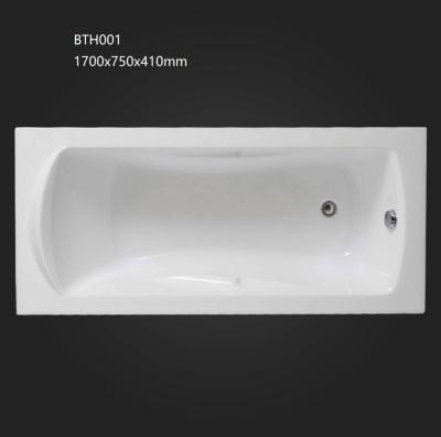 China Acrylic Drop-In Bathtub Modern Built-In Tub White Color Rectangle Shaped for sale
