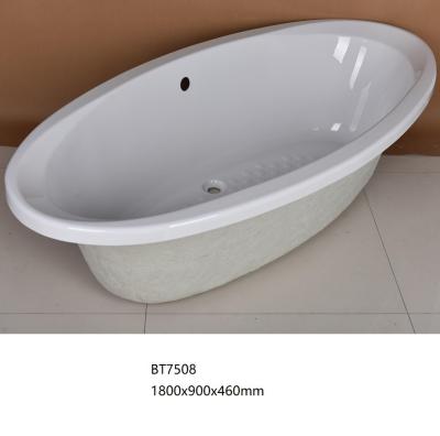 China Ellipse Stand Alone Jacuzzi Bathtub 1800x900x460 Customized Soaking Bathtuub for sale