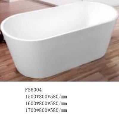 China White Acrylic Ellipse Freestanding Bathtub With Overflow 1700x750x600 for sale