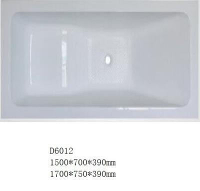 China Rectangle Shaped Drop-in Jacuzzi Tub / Built-In Bathtub 1700*700*390mm for sale