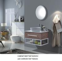 China Modern Style PVC Bathroom Cabinet with LED Mirror Lamp Wall Mounted for sale
